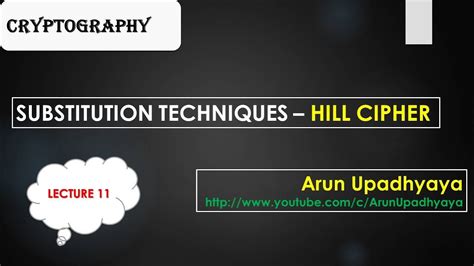 Lecture 11 Hill Cipher Cipher Cryptography Encryption Hillcipher Youtube