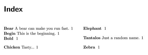 Glossaries Two Column Glossary TeX LaTeX Stack Exchange
