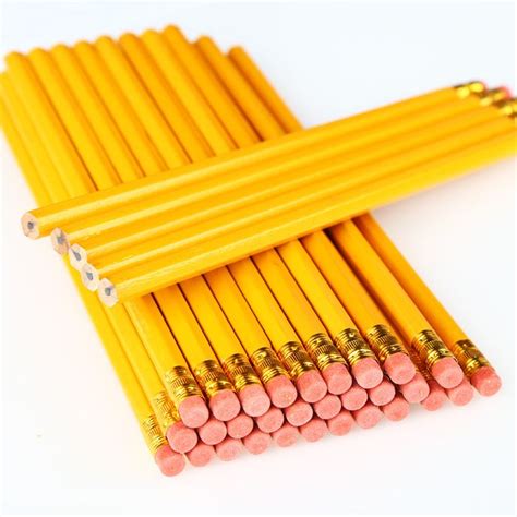 10pcs High Quality Wooden Pencils With Safe Rubbers Environmentally