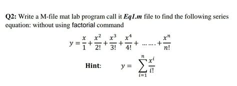 Solved Q Write A M File Mat Lab Program Call It Eql M File Chegg Com