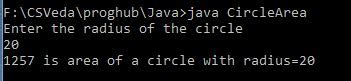 Java Area Of A Circle Program CSVeda