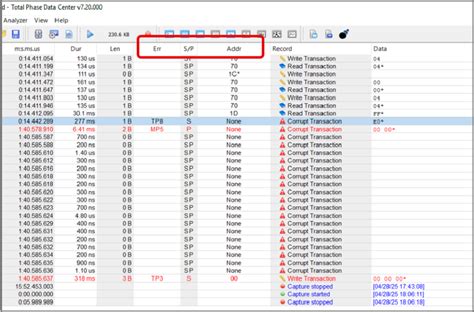 What Do I2c Error Codes Reveal About My I2c Data Capture And Bus Issues Total Phase