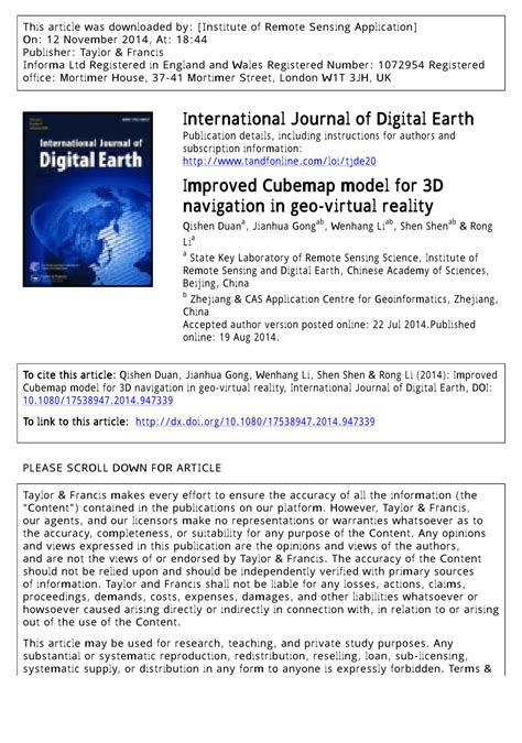 pdf improved cubemap model for 3d navigation in geo virtual reality