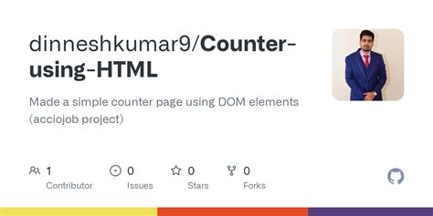 GitHub Dinneshkumar Counter Using HTML Made A Simple Counter Page Using DOM Elements