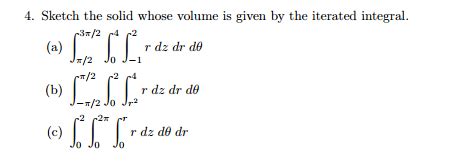 Solved Sketch The Solid Whose Volume Is Given By The Chegg
