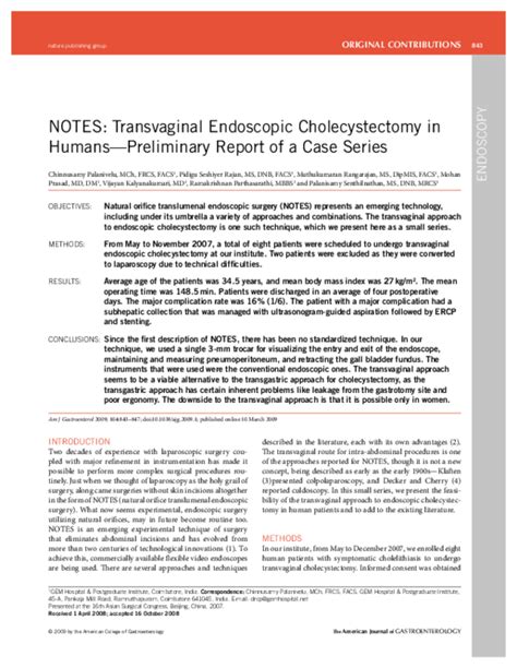 Pdf Notes Transvaginal Endoscopic Cholecystectomy In Humans