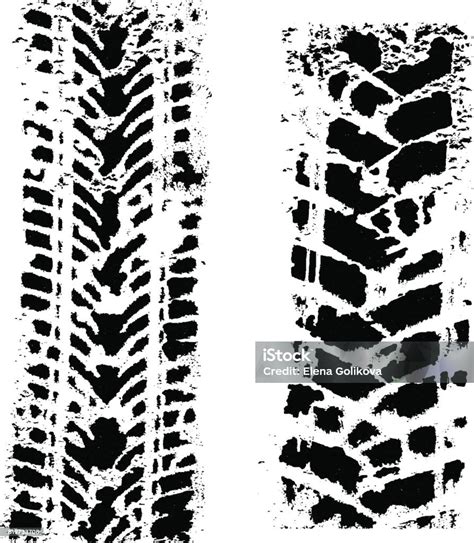 두 타이어 트랙의 설정 트랙터에 대한 스톡 벡터 아트 및 기타 이미지 트랙터 바퀴 자국 타이어 Istock