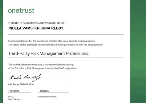 Onetrust Thirdpartyriskmanagement I Vamsi Krishna Reddy