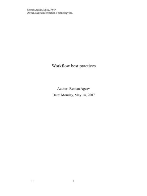 Workflow Usage Best Practices Pdf Workflow Parameter Computer