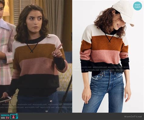 Wornontv Ramonas Striped Sweater And Denim Skirt On Fuller House