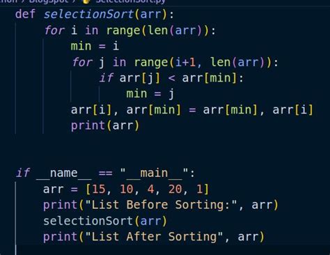Selection Sort In Python