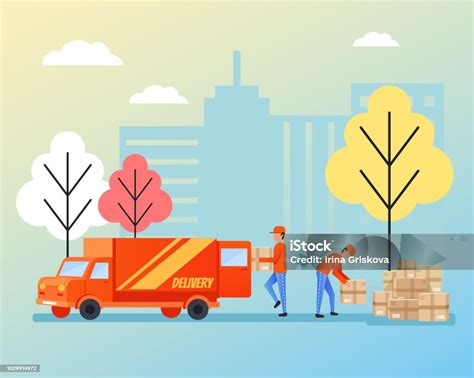 창 고 노동자 부두 문자 로드 및 언로드 상자 소포 창 고 창 고에서 직원 배달 물류 개념입니다 평면 벡터 만화 고립 된 그림