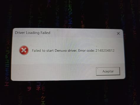 failed to start denuvo driver
