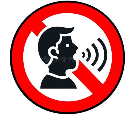 Prohibition Sign It Is Forbidden To Speak Loudly Stock Vector