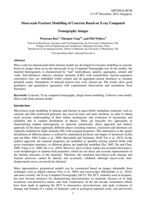Pdf Meso Scale Fracture Modelling Of Concrete Based On X Ray Computed