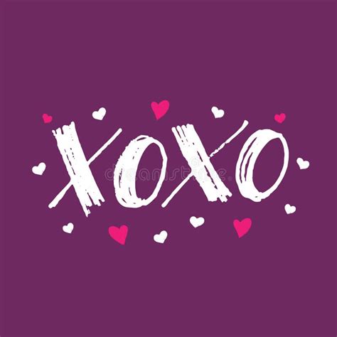 Xoxo Hugs And Kisses Cards For Valentines Day Hand Drawn Marker