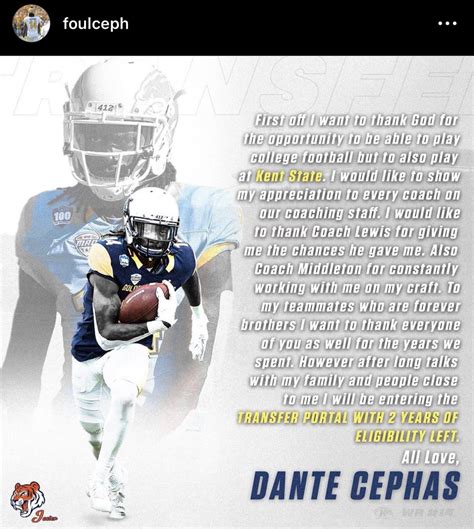 Max Olson On Twitter Kent State Wr Dante Cephas Is Now Officially In