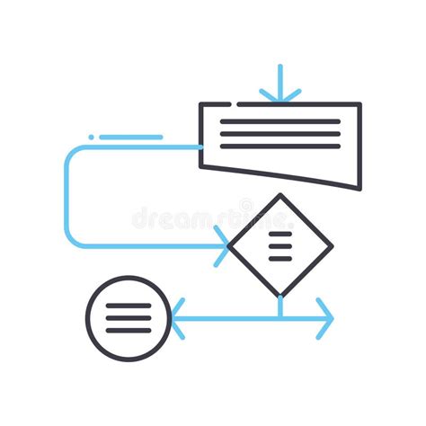 Flow Chart Line Icon Outline Symbol Vector Illustration Concept Sign Stock Vector