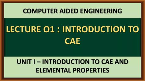 Introduction To Cae And Element Propertiespptx