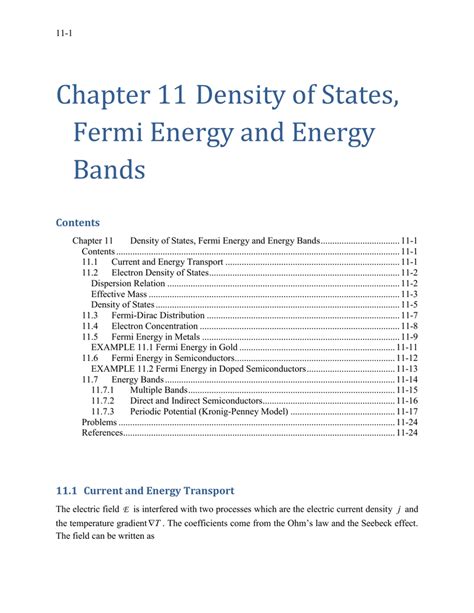 Chapter 11 Density Of States Fermi Energy And Energy Bands