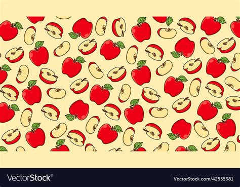 Apple Background Pattern Isolated Royalty Free Vector Image