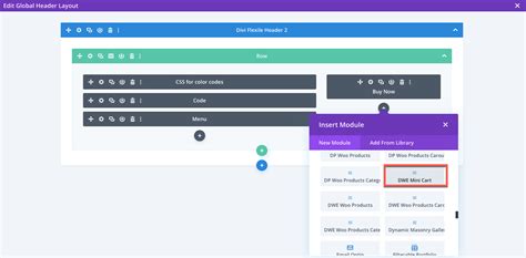 mini cart in custom divi header divi extended documentation