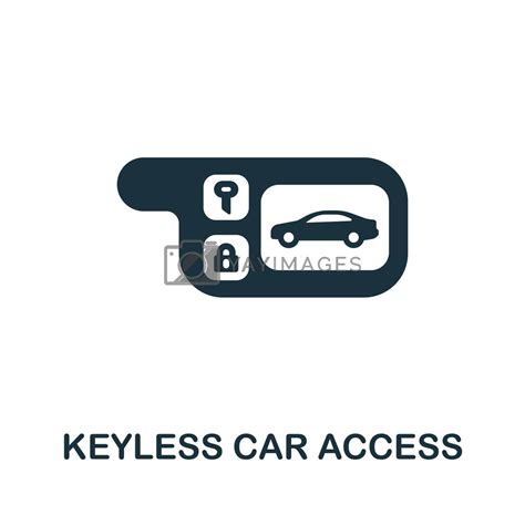 Royalty Free Vector Keyless Car Access Icon Monochrome Simple Line