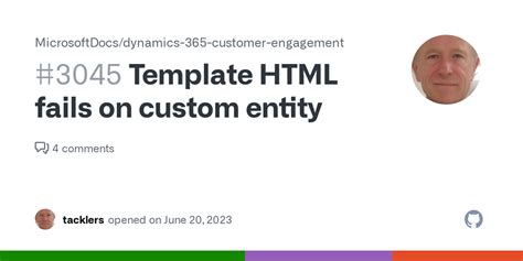 template html fails on custom entity · issue 3045 · microsoftdocs dynamics 365 customer