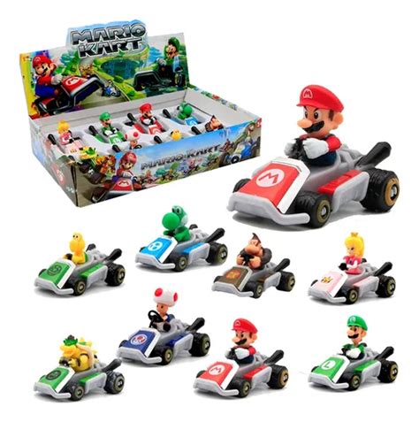 Super Mario Bros Bowser Luigi Carro De 8 Cm Tracción Kart Meses