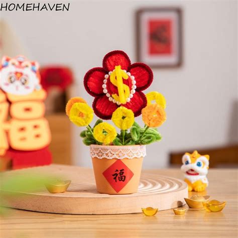 Homehaven เด็ก Diy Lion Dance ของเล่น แถบลวดเหล็ก Stick Twist Wire Handmade Plush ปีใหม่