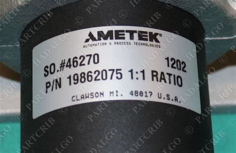 Ametek 19862075 Dual Resolver Encoder Motor Gemco 11 Ratio New