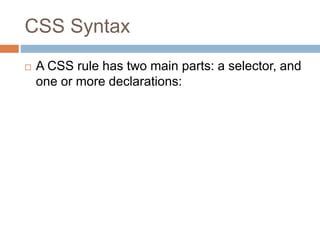 Introduction To CSS PPTX