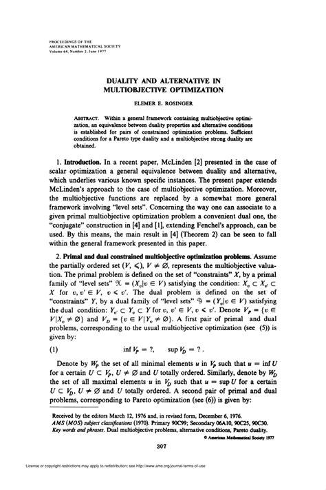 Pdf Duality And Alternative In Multiobjective Optimization