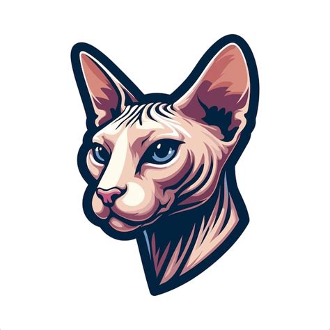 Premium Vector Sphinx Cat Head Mascot Vector Illustration On White Background