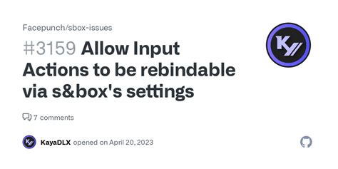 Allow Input Actions To Be Rebindable Via Sandboxs Settings · Issue 3159
