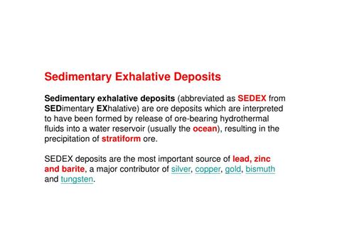 Ppt Sedimentary Exhalative Deposits Powerpoint Presentation Free Download Id 6758252