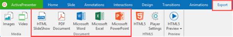 Export To PDF Word Excel And HTML SlideShow ActivePresenter