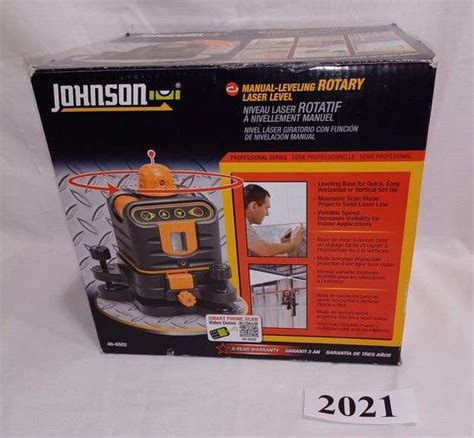 Johnson Manual Leveling Rotary Laser Level In Box Mark Van Hook Auctioneer