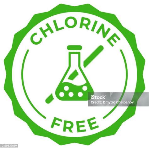 염소 무료 라벨 벡터 아이콘 그림입니다 염소가 없는 녹색 로고 기호 배지 태그 또는 엠블럼이 분리되어 있습니다 염화물 스탬프 씰 스티커 마크 또는 태그가 없습니다 0명에