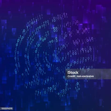 바이너리 코드 지문 생체 인식 Id 소프트웨어 식별을 위한 디지털 키입니다 미래 기술 시스템의 지문 스캐너 벡터 네트워크 보안에 대한 스톡 벡터 아트 및 기타 이미지