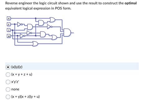 Solved Reverse Engineer The Logic Circuit Shown And Use The
