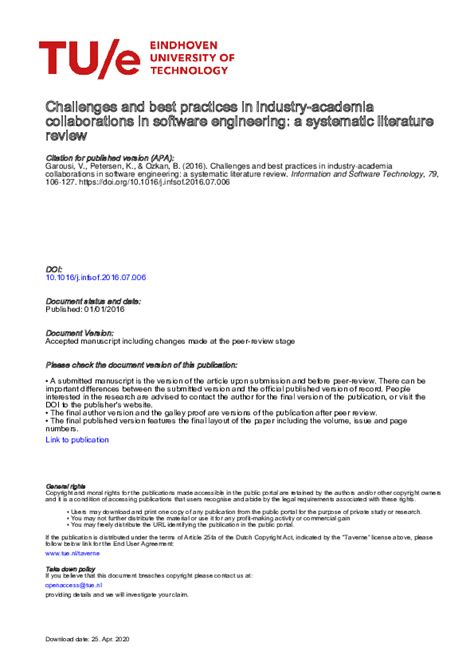pdf challenges and best practices in industry academia collaborations