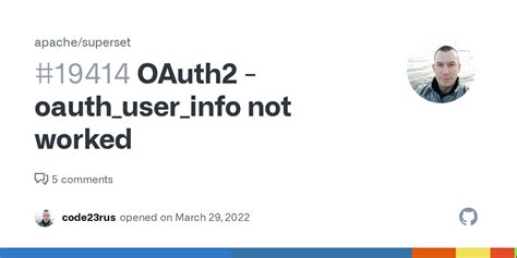 Oauth2 Oauthuserinfo Not Worked · Issue 19414 · Apachesuperset · Github