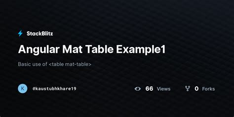 angular mat table example1 stackblitz