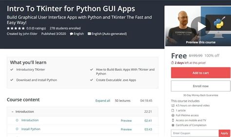 [100 off] intro to tkinter for python gui apps r udemyfreecourses