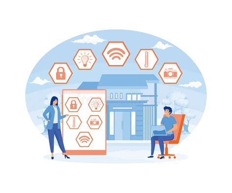 Business People Controlling Smart House Devices With Tablet And Laptop Smart Home Devices Home