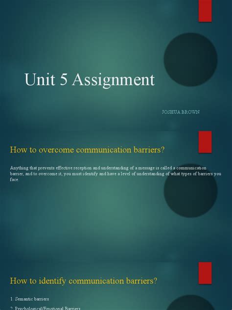Unit 5 Assignment Pdf Communication Psychological Concepts