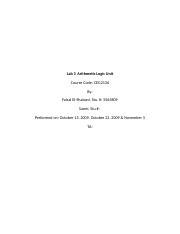 Ceg Lab3 Docx Lab 3 Arithmetic Logic Unit Course Code CEG2136 By