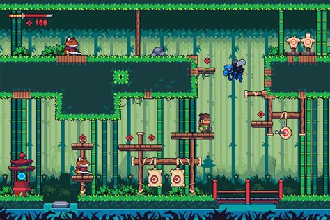 Ninja Game Asset Pack By Moose Stache Game Design Ninja Games Pixel Art Background Ninja Girl