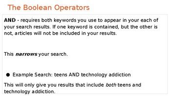 Research Lesson Boolean Operators Presentation TPT
